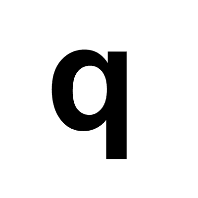 Letter Q Lower Case White Black Button Wacky Buttons
