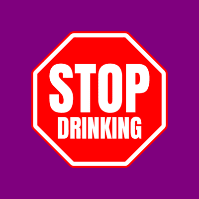 Stop Drinking Logo Stop Drinking Alcohol Go Rehab Alcoholism Stock