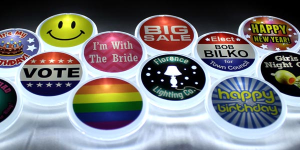 Custom Led Light Up Blinking Flashing Pins Buttons Wacky Buttons